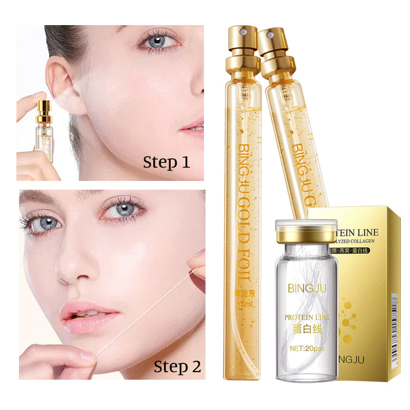 Korean Protein Thread No Needle Gold Protein Line Absorbable Anti-wrin ...